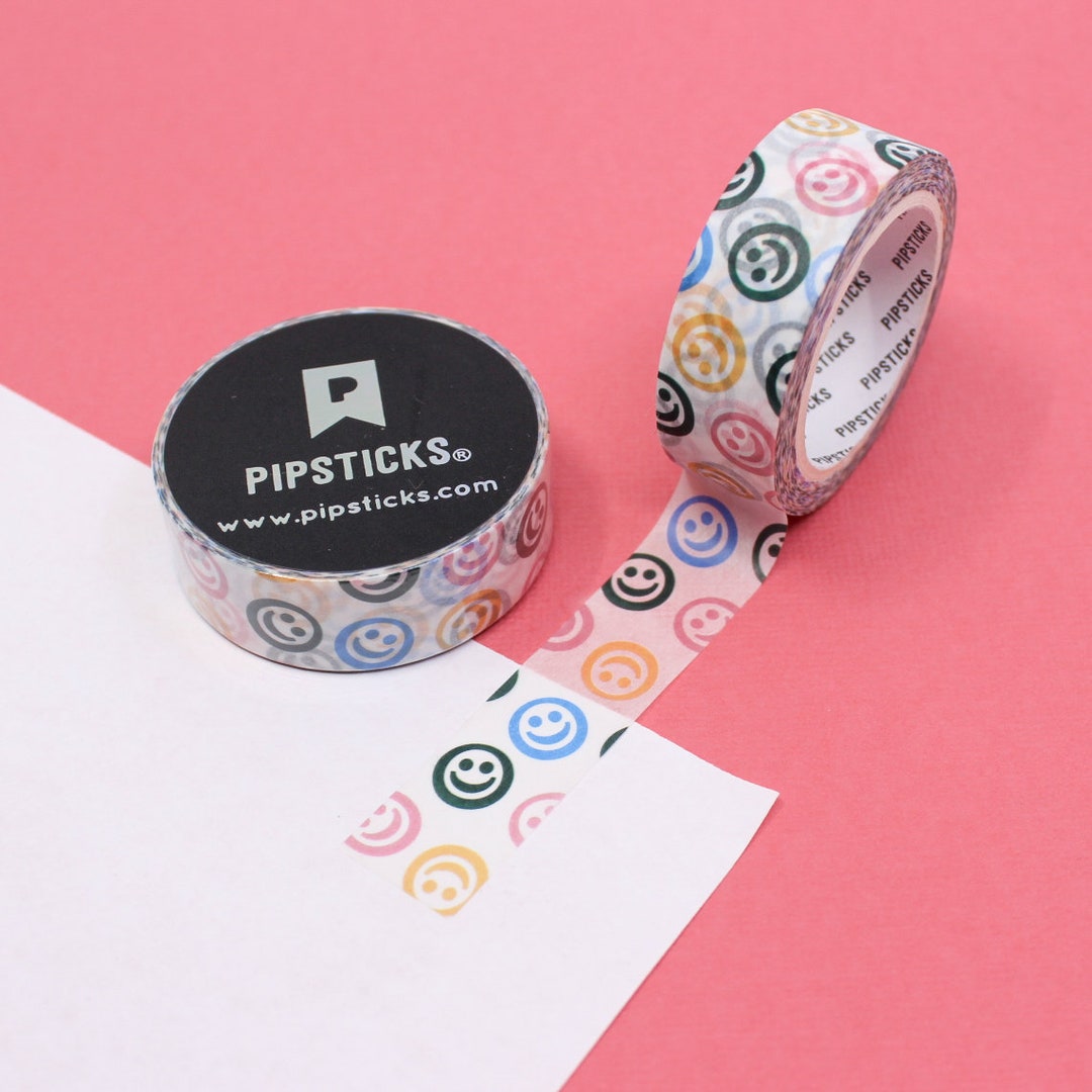 Rainbow Smiley Face Washi Tape, Happy Tape, All Smiles Washi, Colorful ...