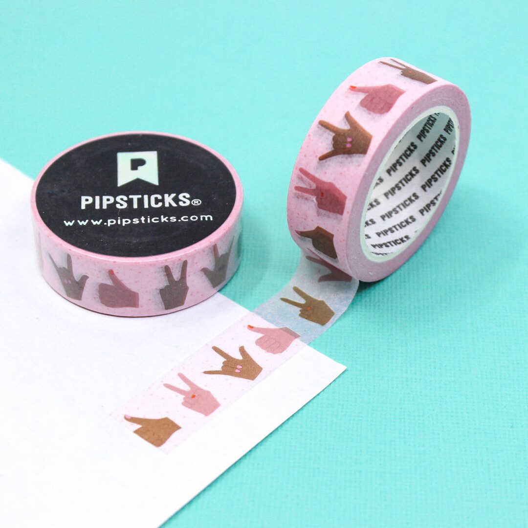 Hand Gesture Washi Tape, ASL Hands Washi, Peace Hand, I Love You Hand ...