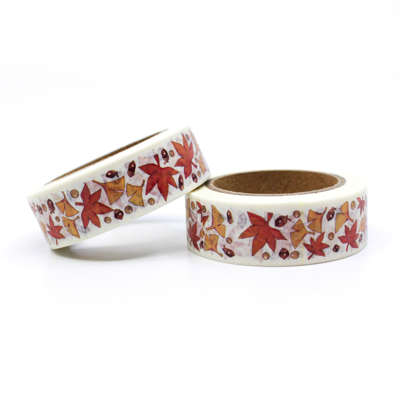 Fall Leaves and Ginkgo Pattern Washi Tape, Orange Fall Leaf Paper Tape ...