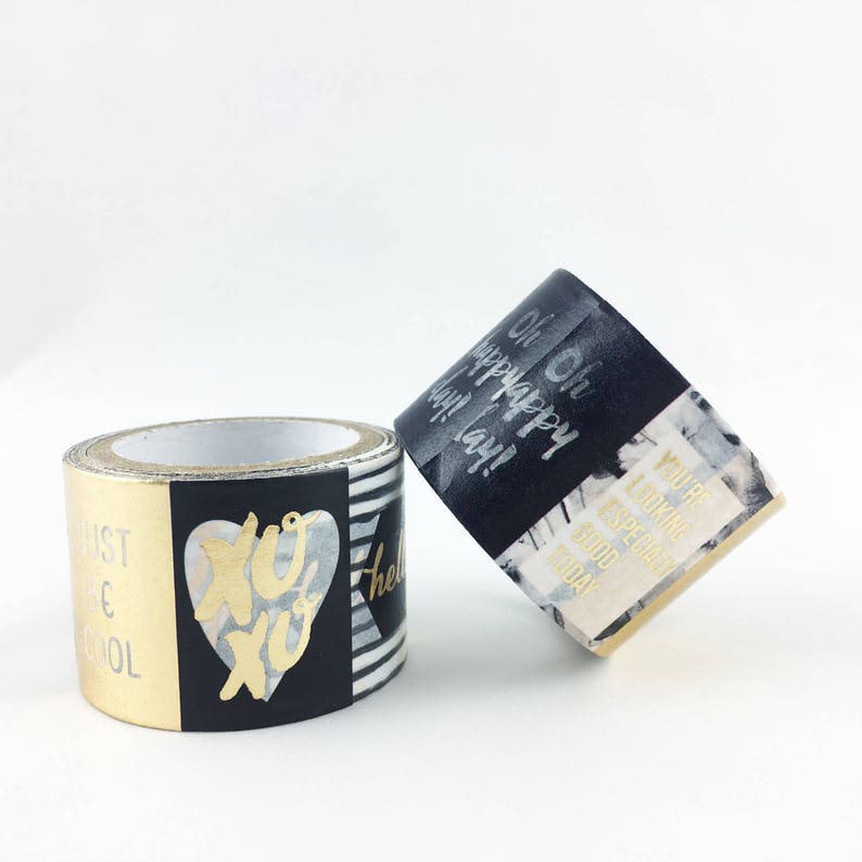 Gold Foil Sassy Sayings Washi Tape Fun Phrases Craft Tape Etsy