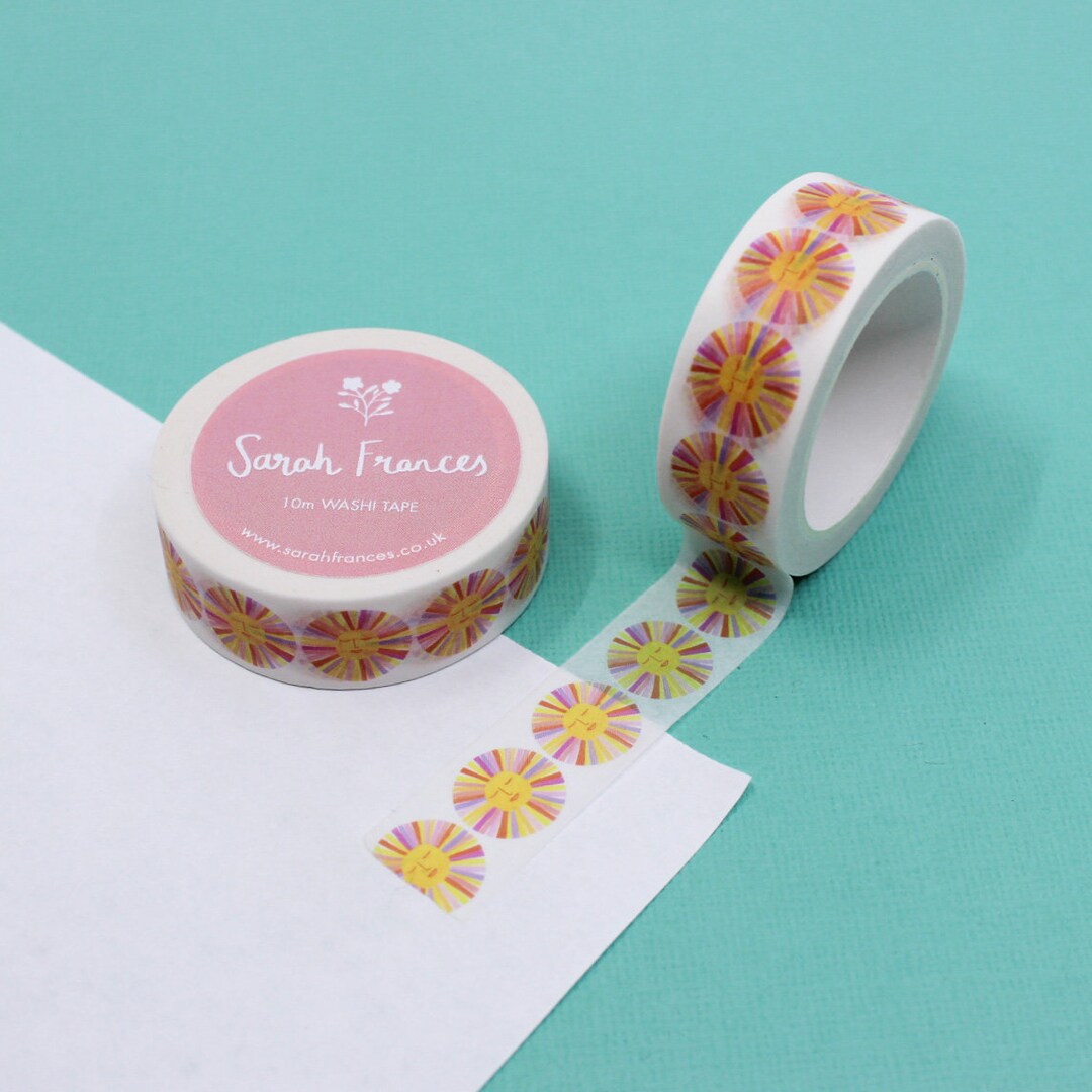 Rainbow Color Sun Washi Tape, Bright Sunny Washi Tapes, Positive Happy ...