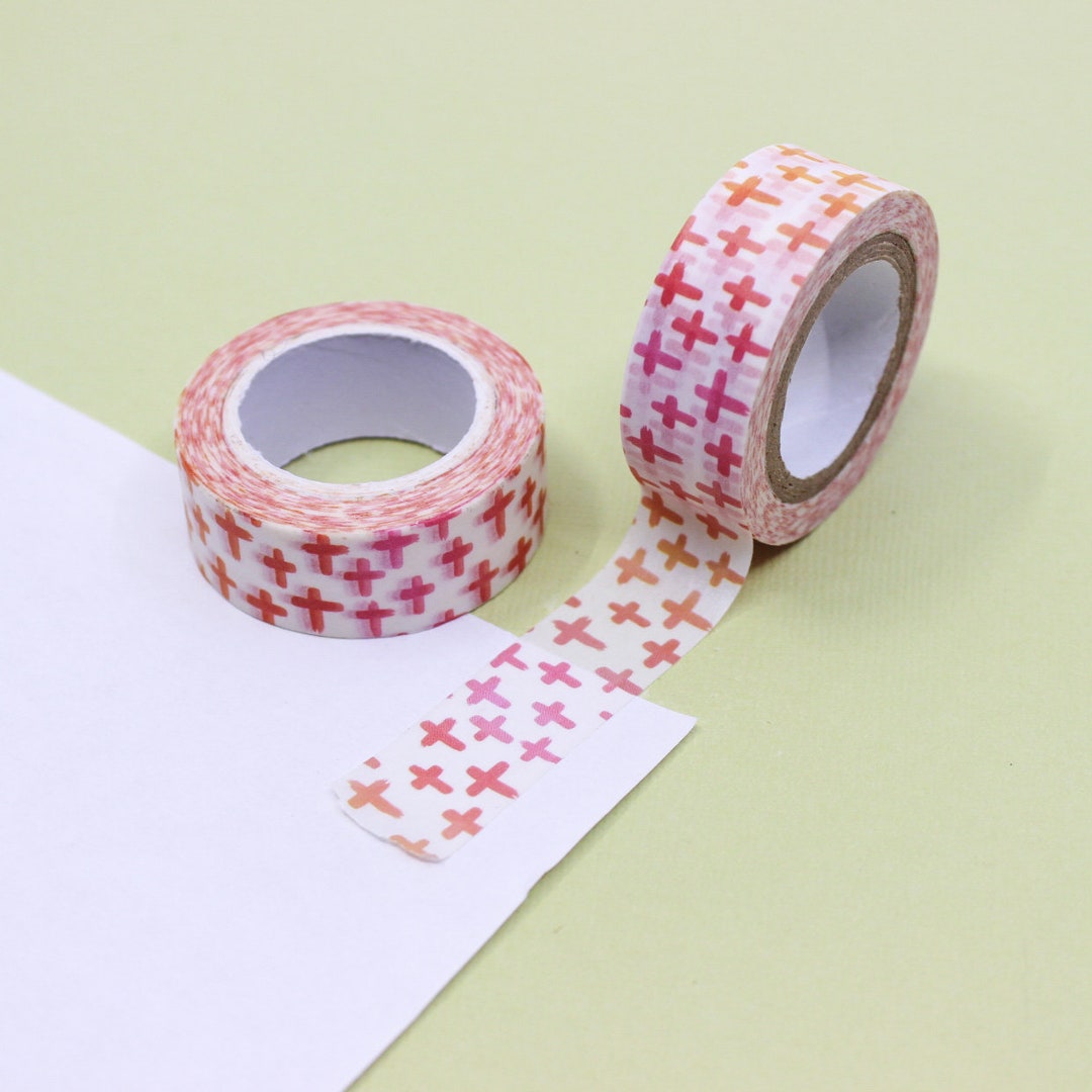 Pink and Yellow Modern Handwritten Cross Washi, Bible Journaling ...