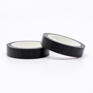 Thin Solid Black Washi Tape, 10MM Black Paper Tape, Scrapbooking Tape ...