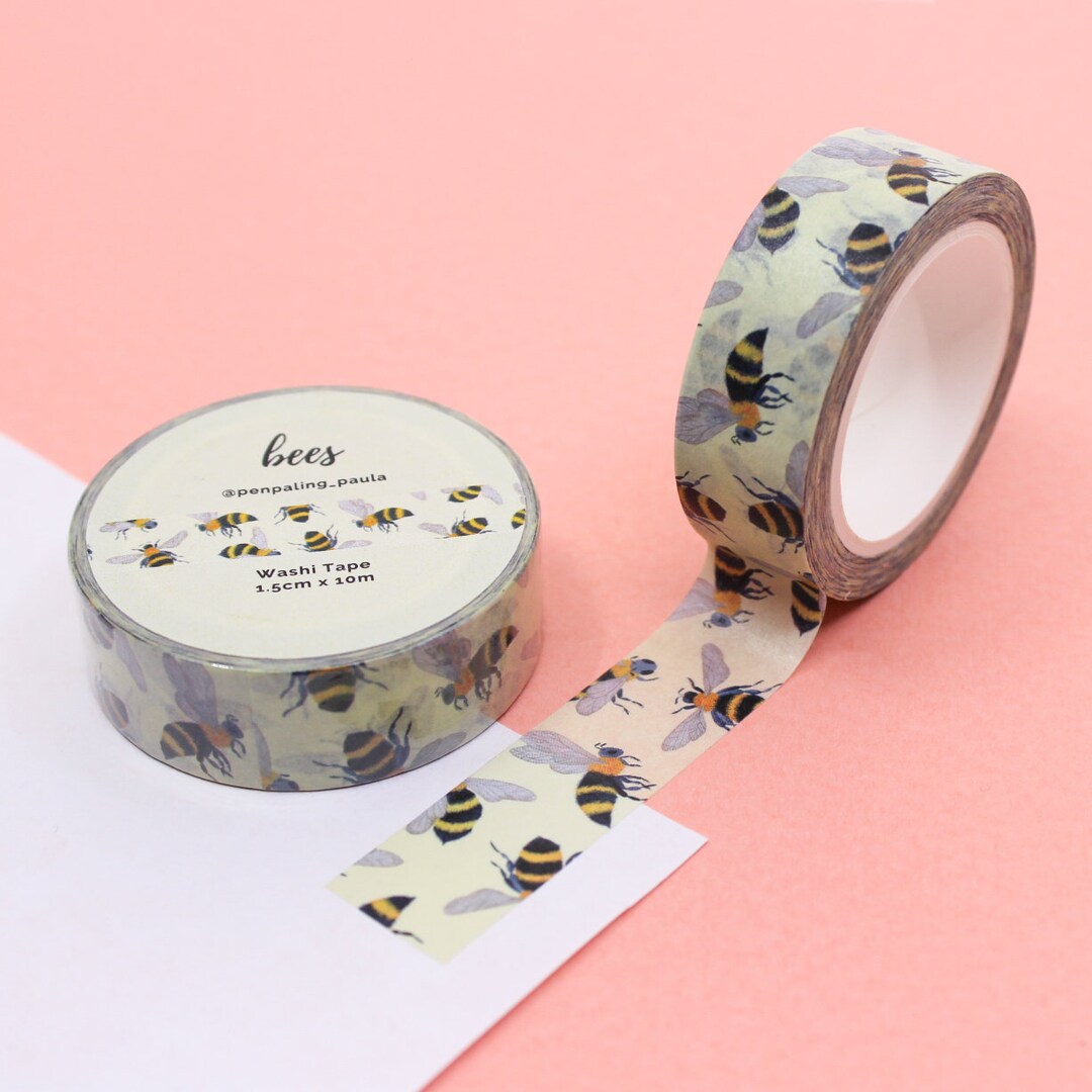 Spring Bee Washi Tape, Classic Bumble Bees Washi Paper Tapes, Sweet ...