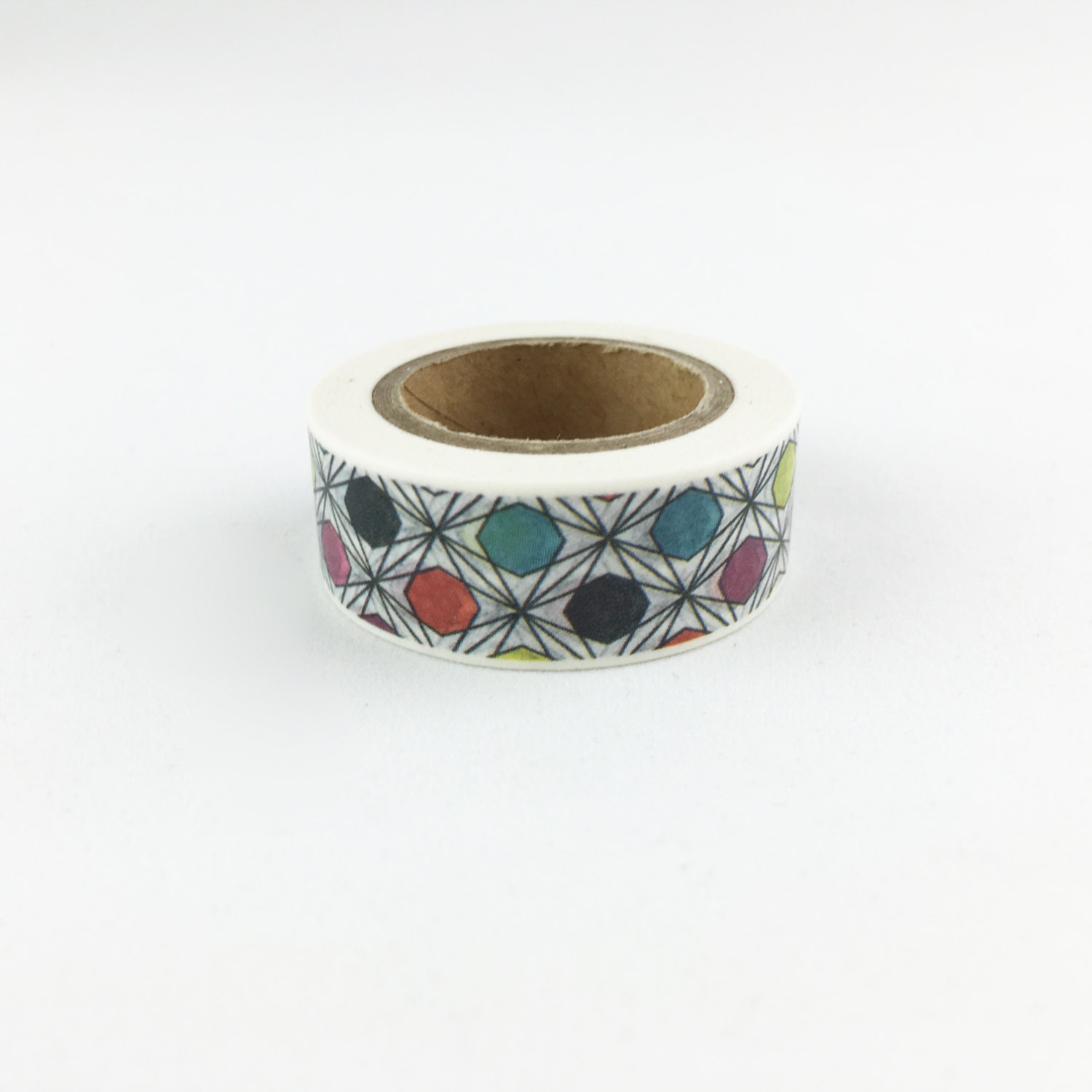 Colorful and Fun Modern Geometric Pattern Washi Tape // 15mm | Etsy