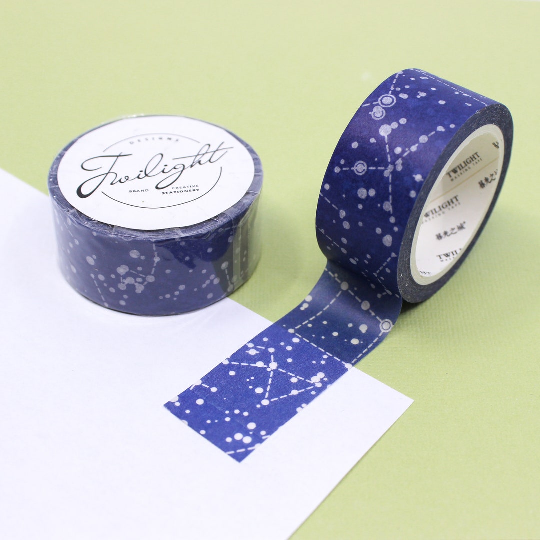 Constellation Pattern Washi Tape, Astronomy Blue Night Sky Stars ...