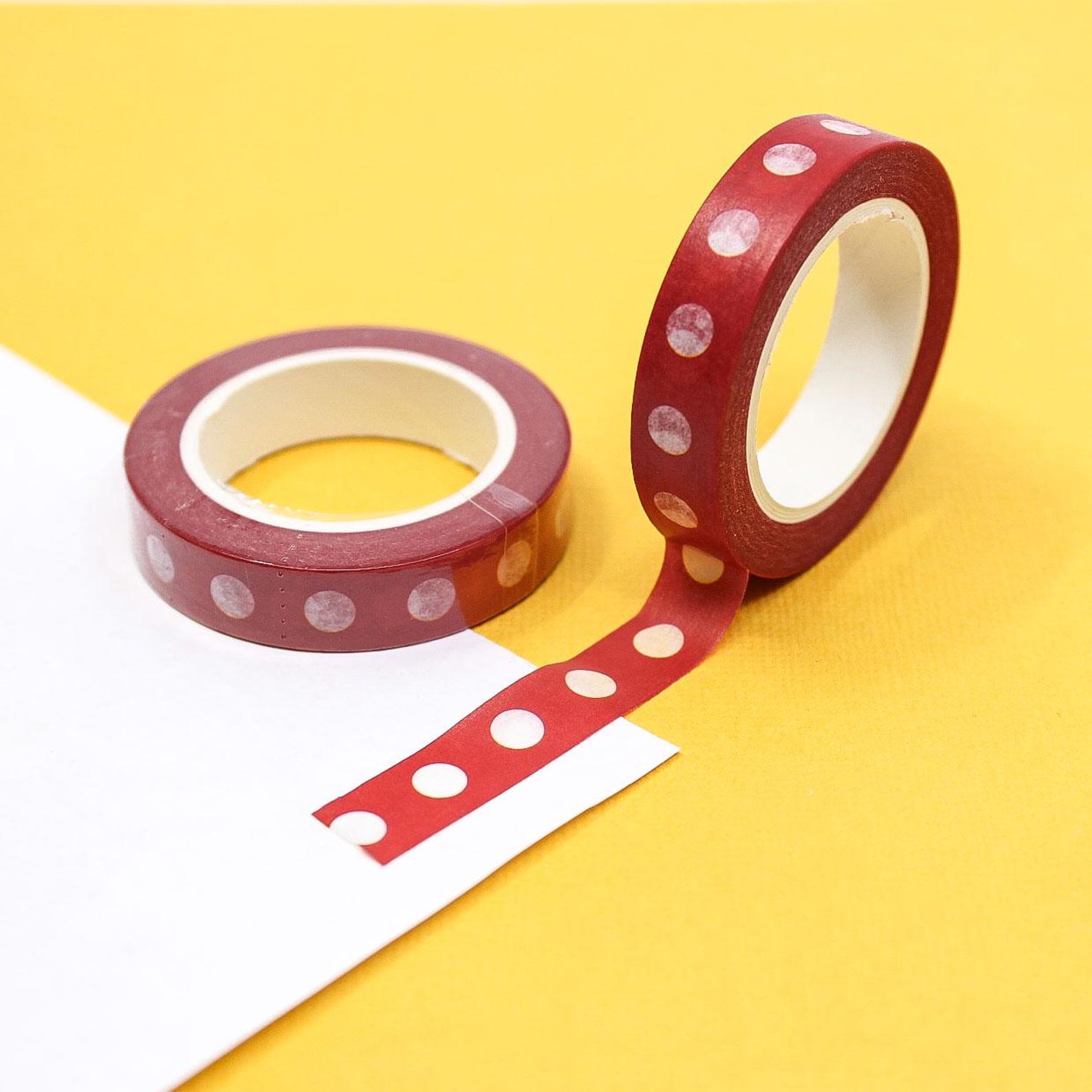Red and White Dots and Stripes Washi Tape, Thin Red Striped Border ...