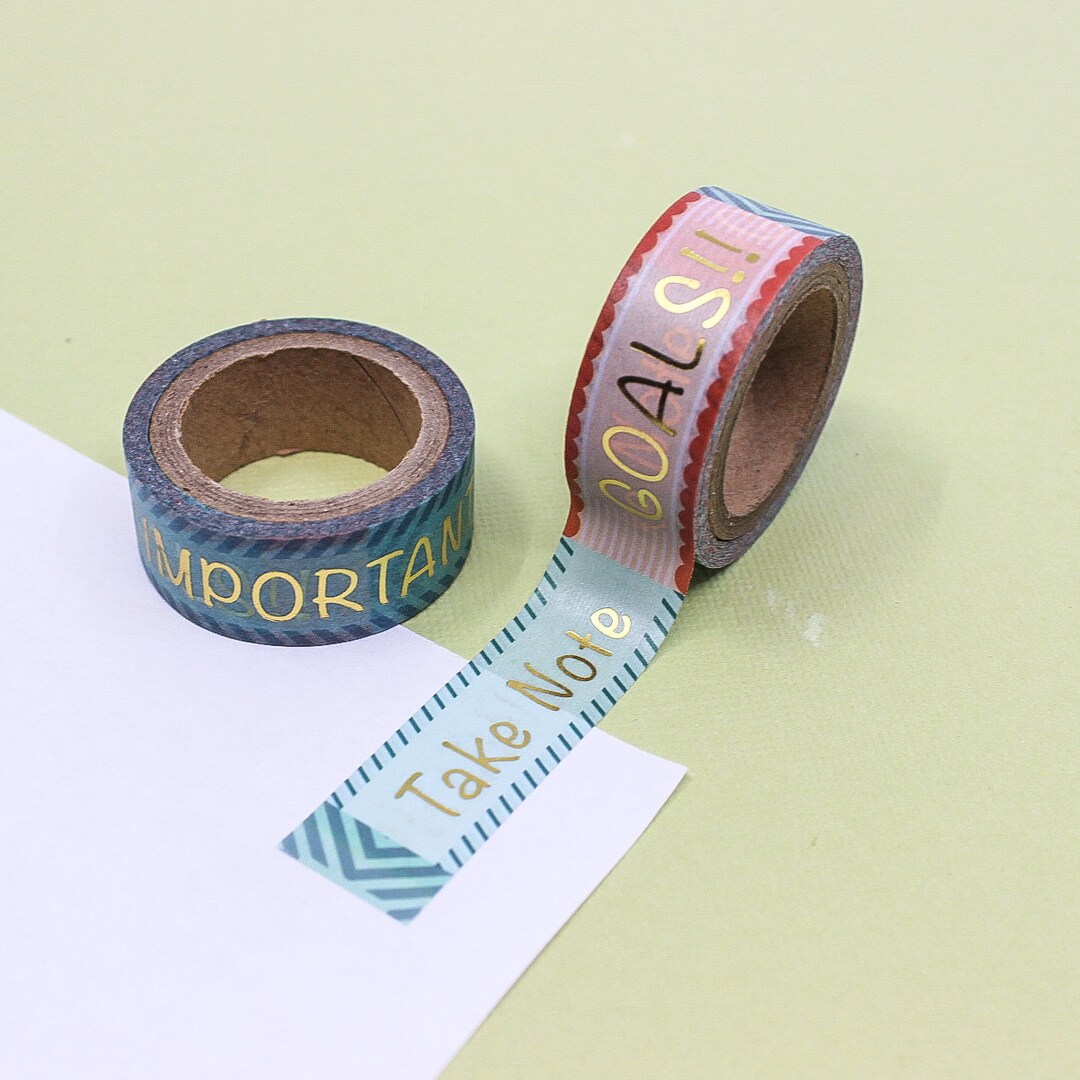 Important and Take Note Washi Tape, Goals Calendar Organizing Tape ...