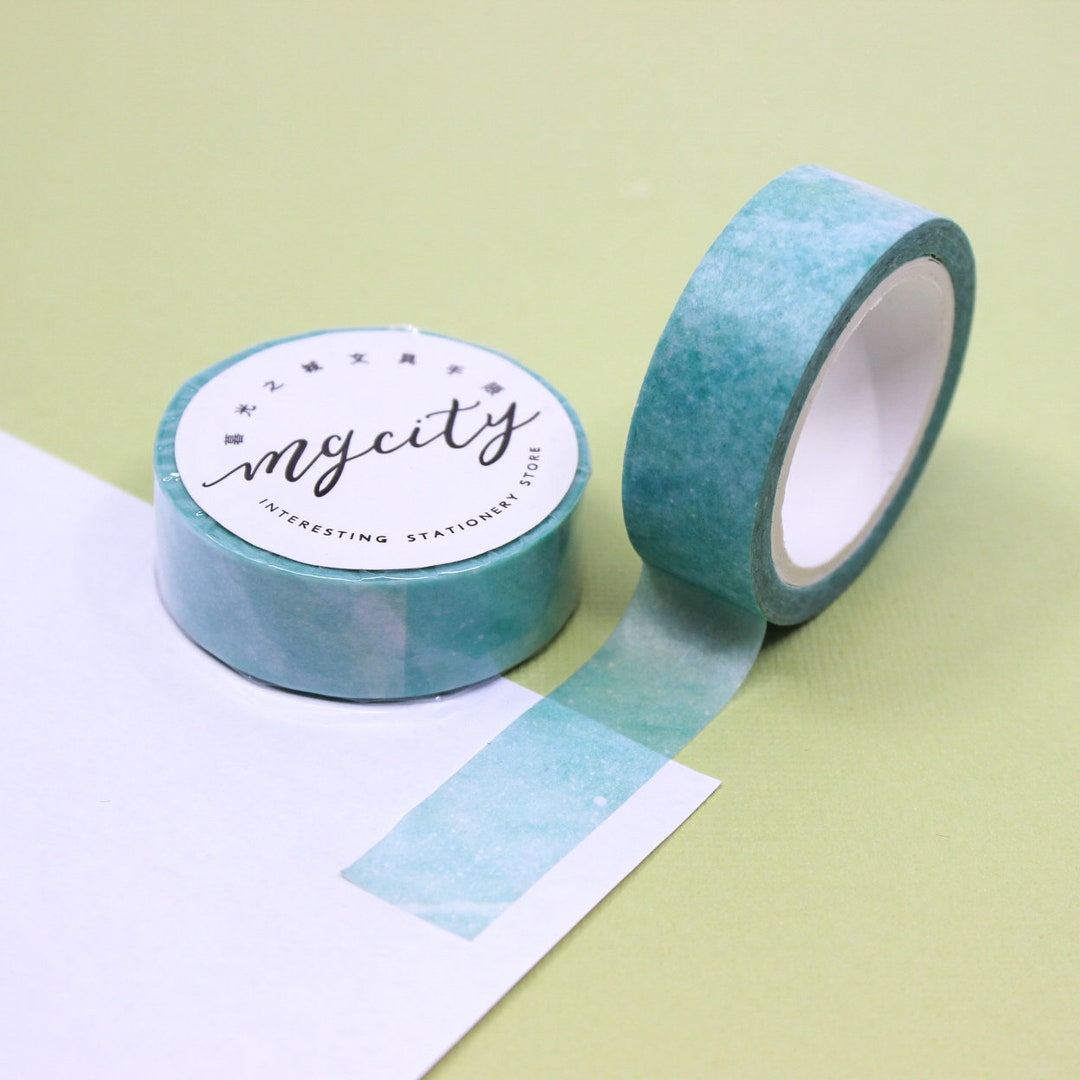 Light Green Sky Watercolor Washi Tape, Green Watercolor Craft Tapes ...