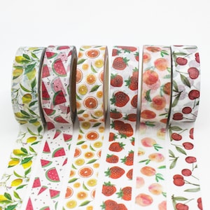 Summer Fruit Washi Tape, Tropical Hawaiian Fruit Adhesive Tape, Lemon ...