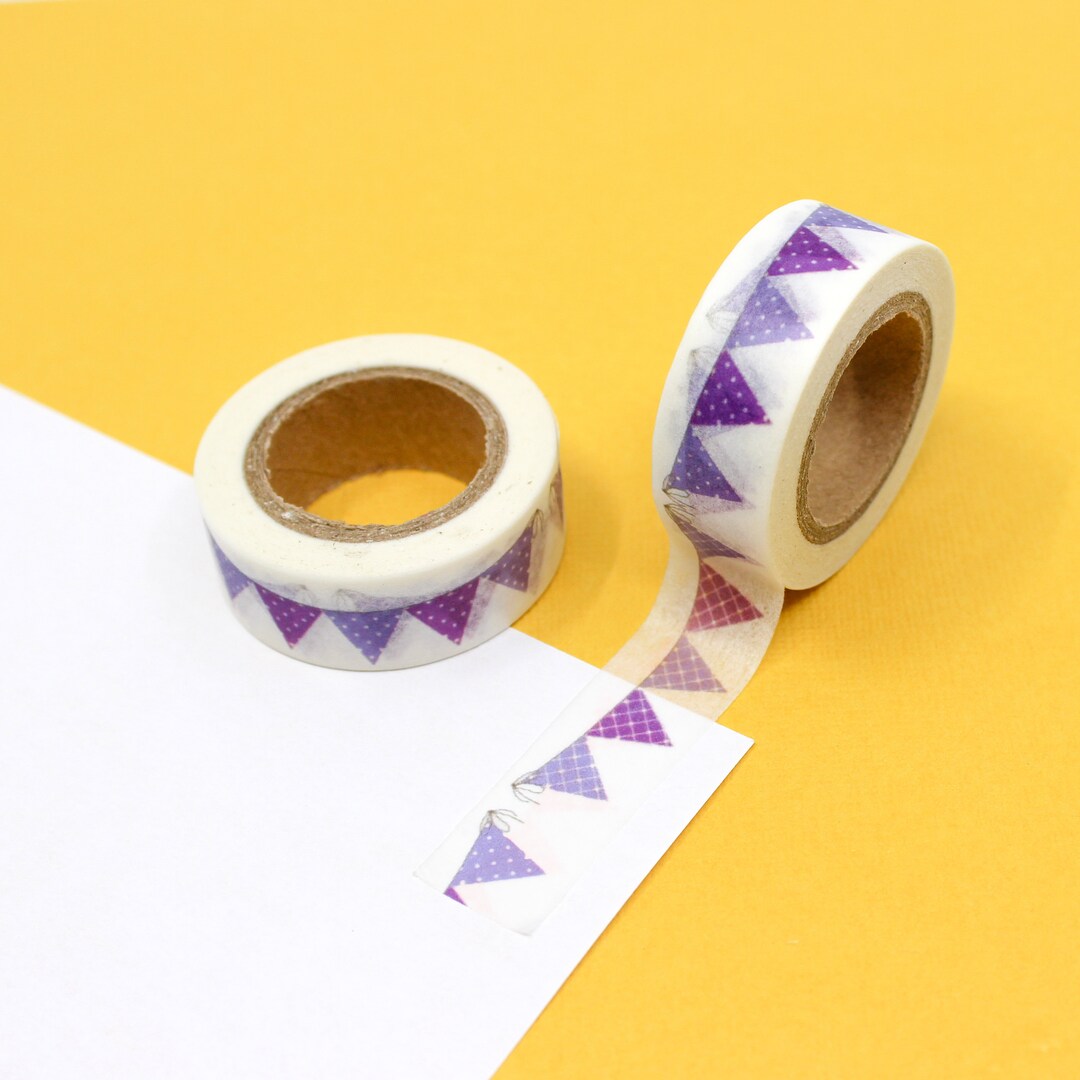 Banner Strung Purple Flag Washi Tape, Banner Flags Washi Tape, Border ...