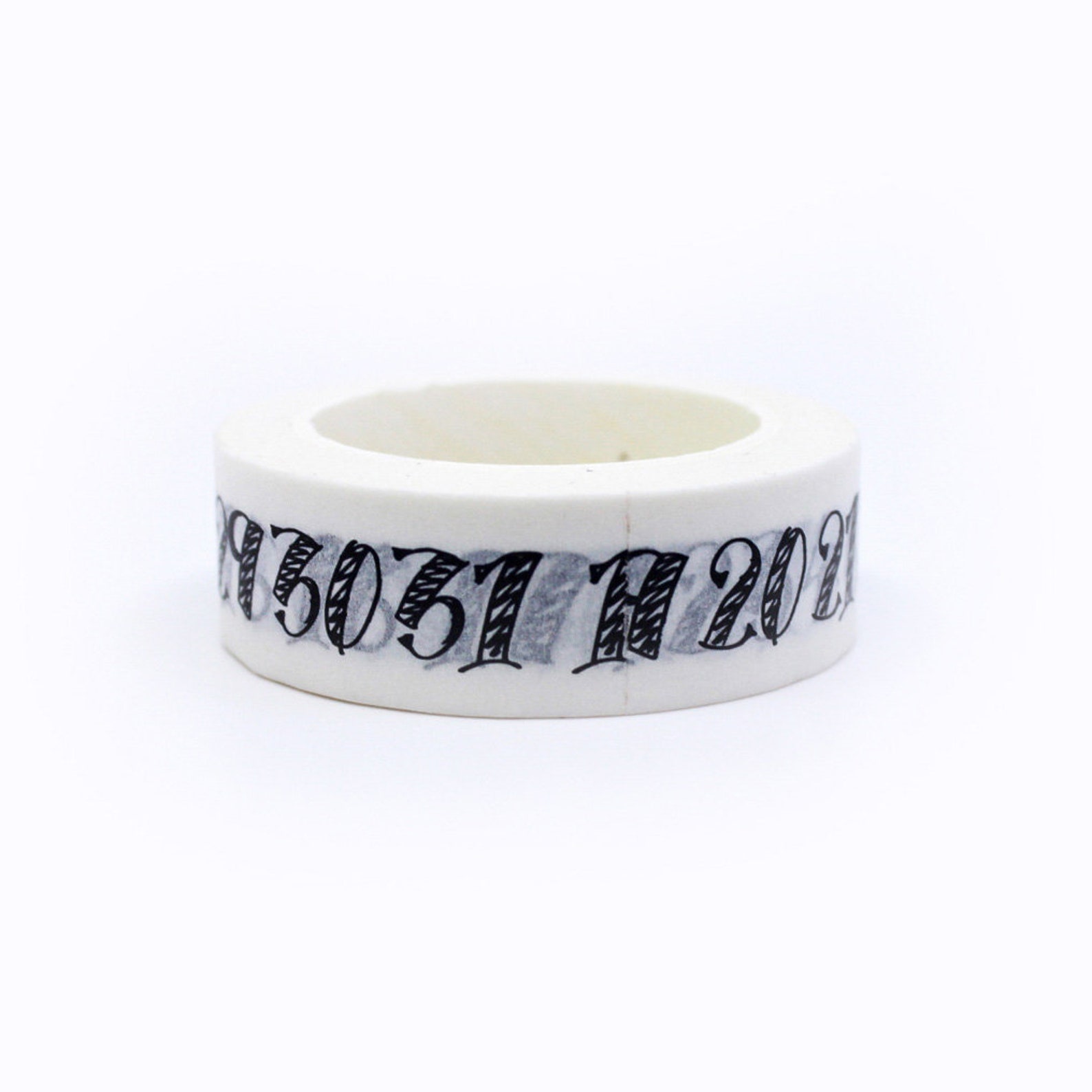 Handwritten Black and White Numbers Washi Tape, Dates Calendar ...