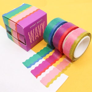 Set of 3 Wavy Washi Tapes in a Box Set, Die Cut Wavy Washi Tape, Fun ...