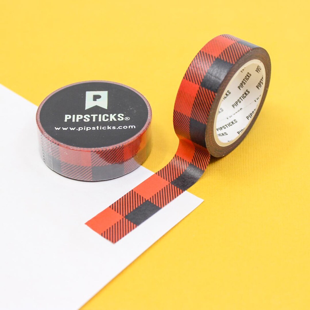 Red Buffalo Checkered Plaid Washi Tape, Winter Flannel Plaid Paper Tape ...