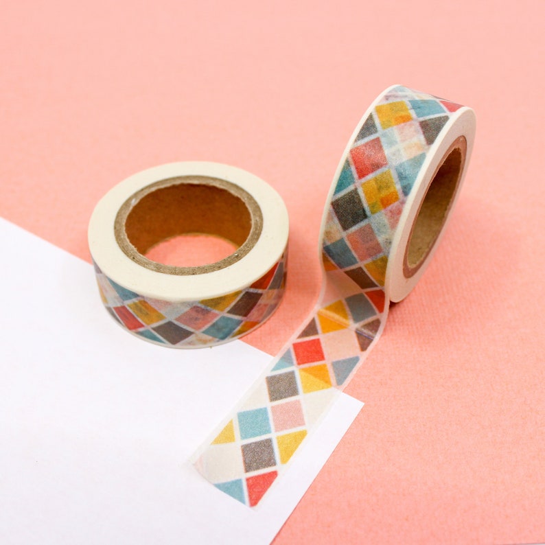 Modern Bauhaus Style Geometric Diamond Washi Tape Vintage - Etsy