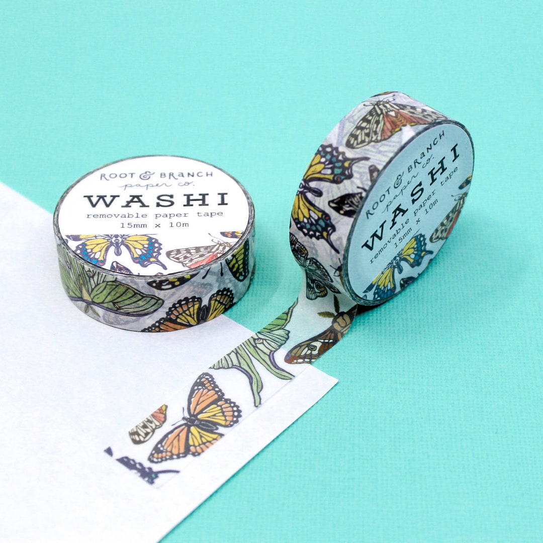 Butterfly and Moth Washi Tape, Wildlife Butterflies and Moths Pattern ...