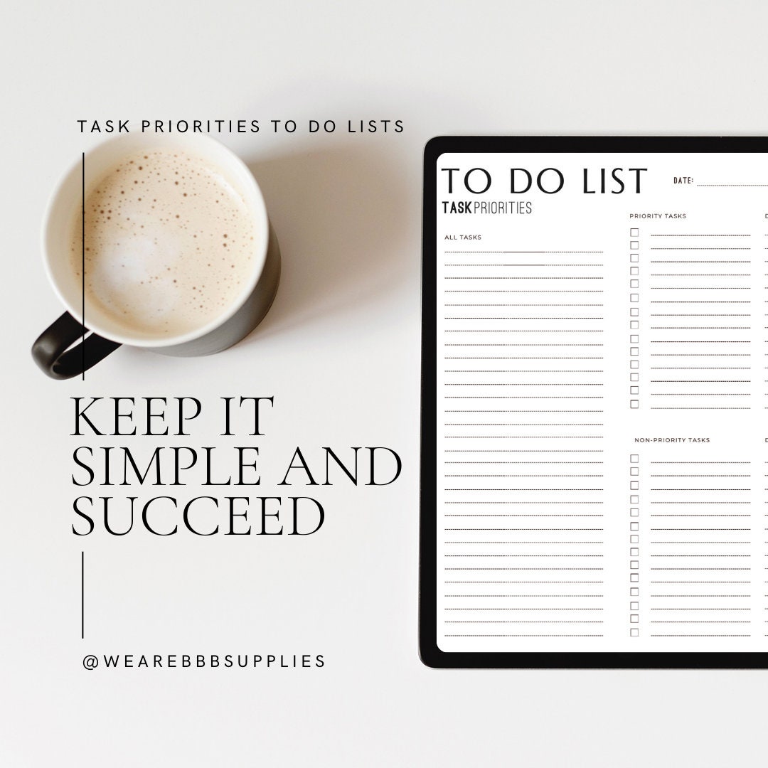 Simple To-do List Priorities Printable, PDF Download Priorities Tracker ...