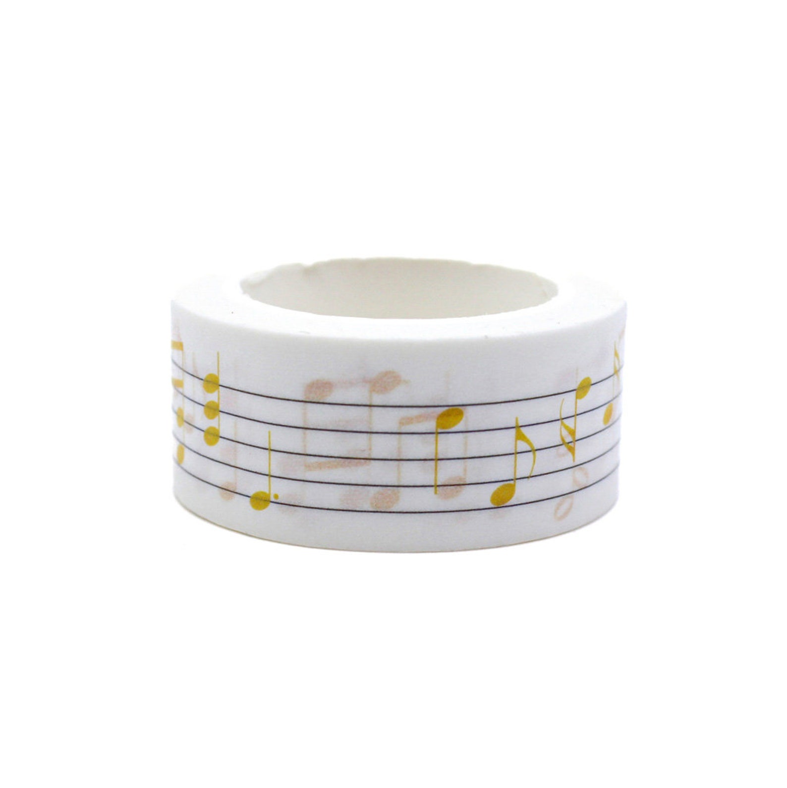 Yellow Music Note Washi Tape, Wide Musician Notes Washi Tape, Music ...