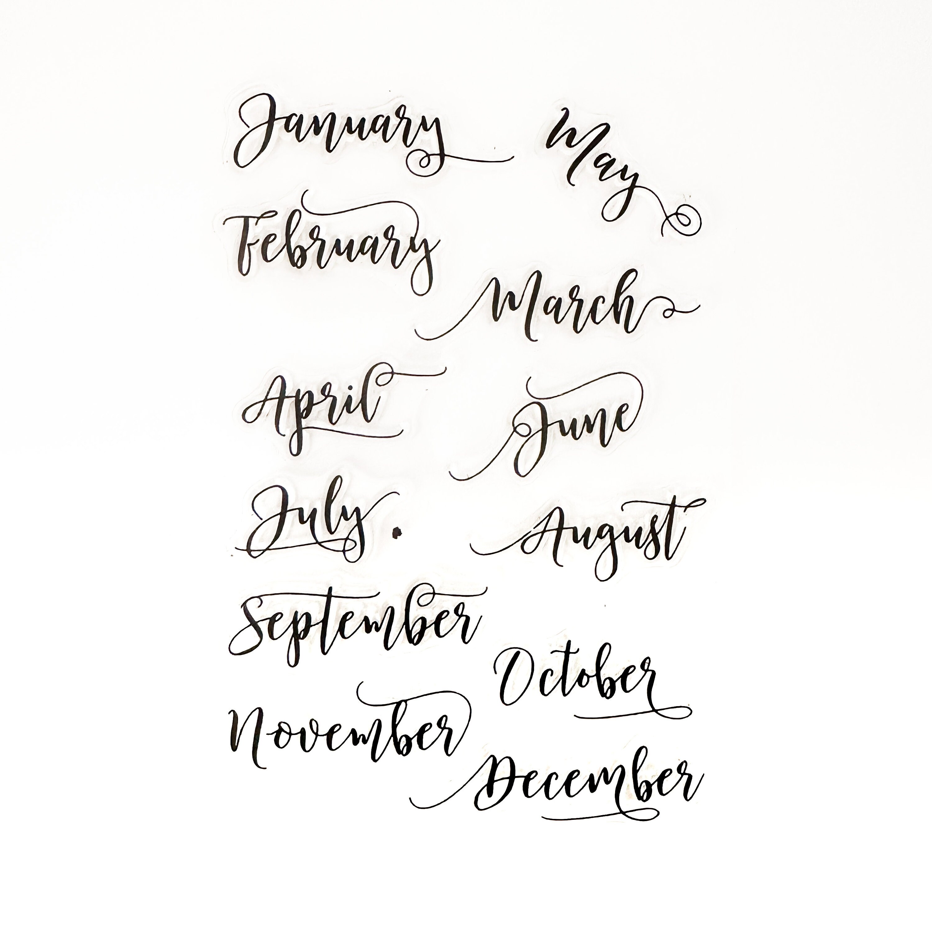 Cursive Months Stamp, Weekday Journal Stamps, Planner Stamps, Calendar ...