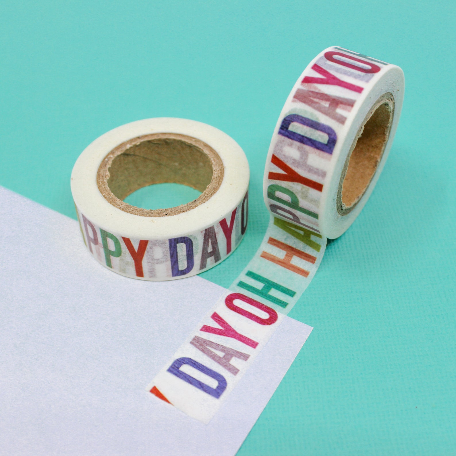 Colorful Oh Happy Day Letter Washi Tape, Happy Washi, Text Washi Tape ...