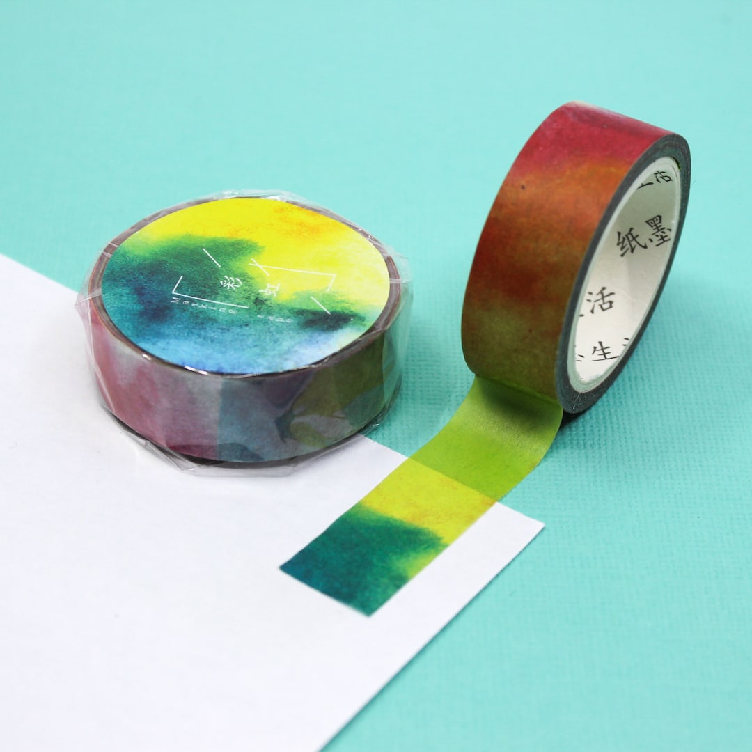 Rainbow Watercolor Washi Tape, Rainbow Ombre Craft Tapes Card ...