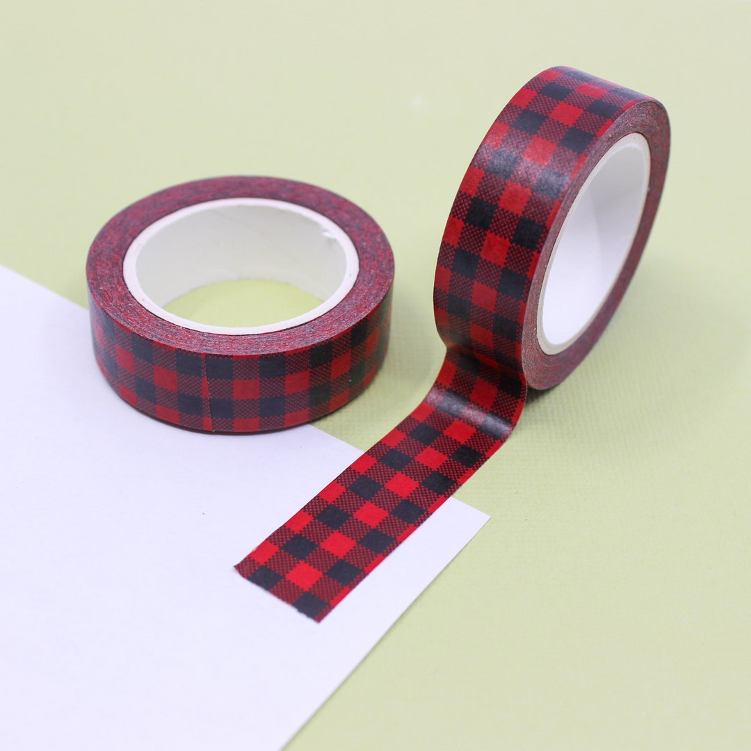 Red Buffalo Check Plaid Washi Tape, Winter Flannel Plaid Craft Tape ...