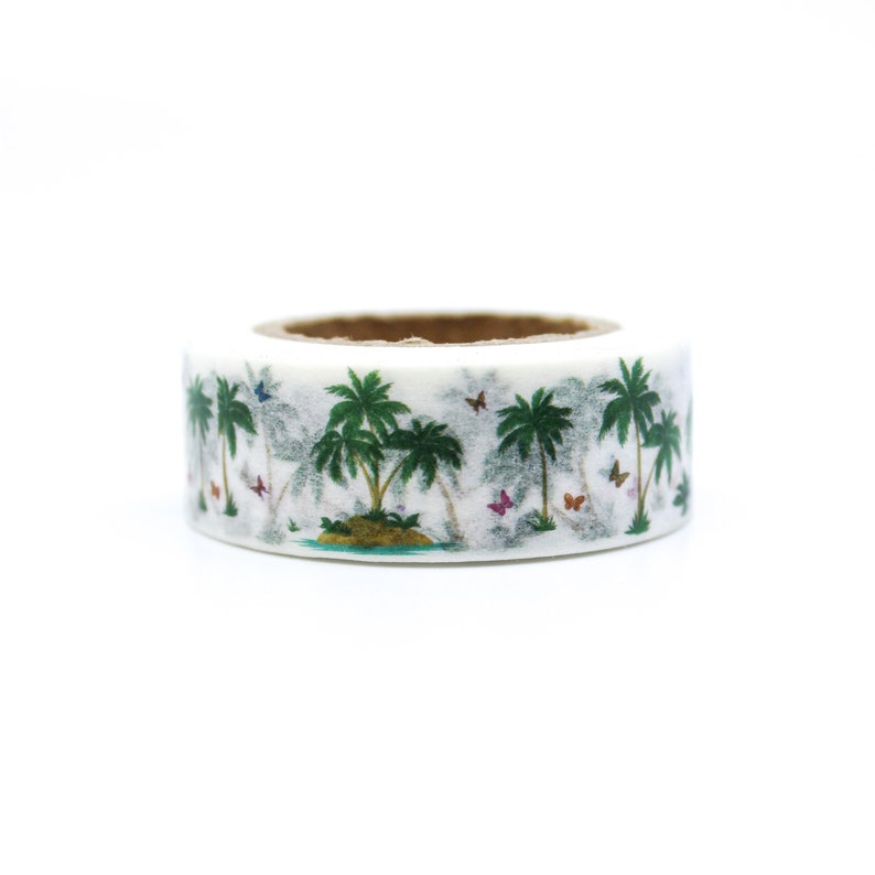 Fun Palm Tree Pattern Beach Vacation Washi Tape, Summer Ocean Washi ...