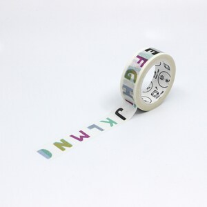 Fun Colorful Letters Pattern Washi Tape, Alphabet Craft Tape, Alphabet ...