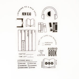 Reading Stamps, Reading Tracker BUJO Stamps, Planner Calendar Bookworm ...