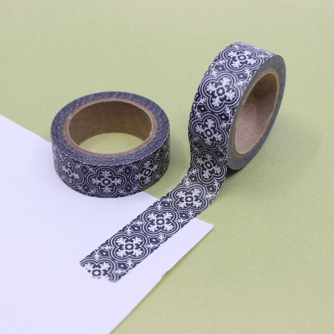 Black and White Farmhouse Medallion Washi Tape, Modern Country House ...