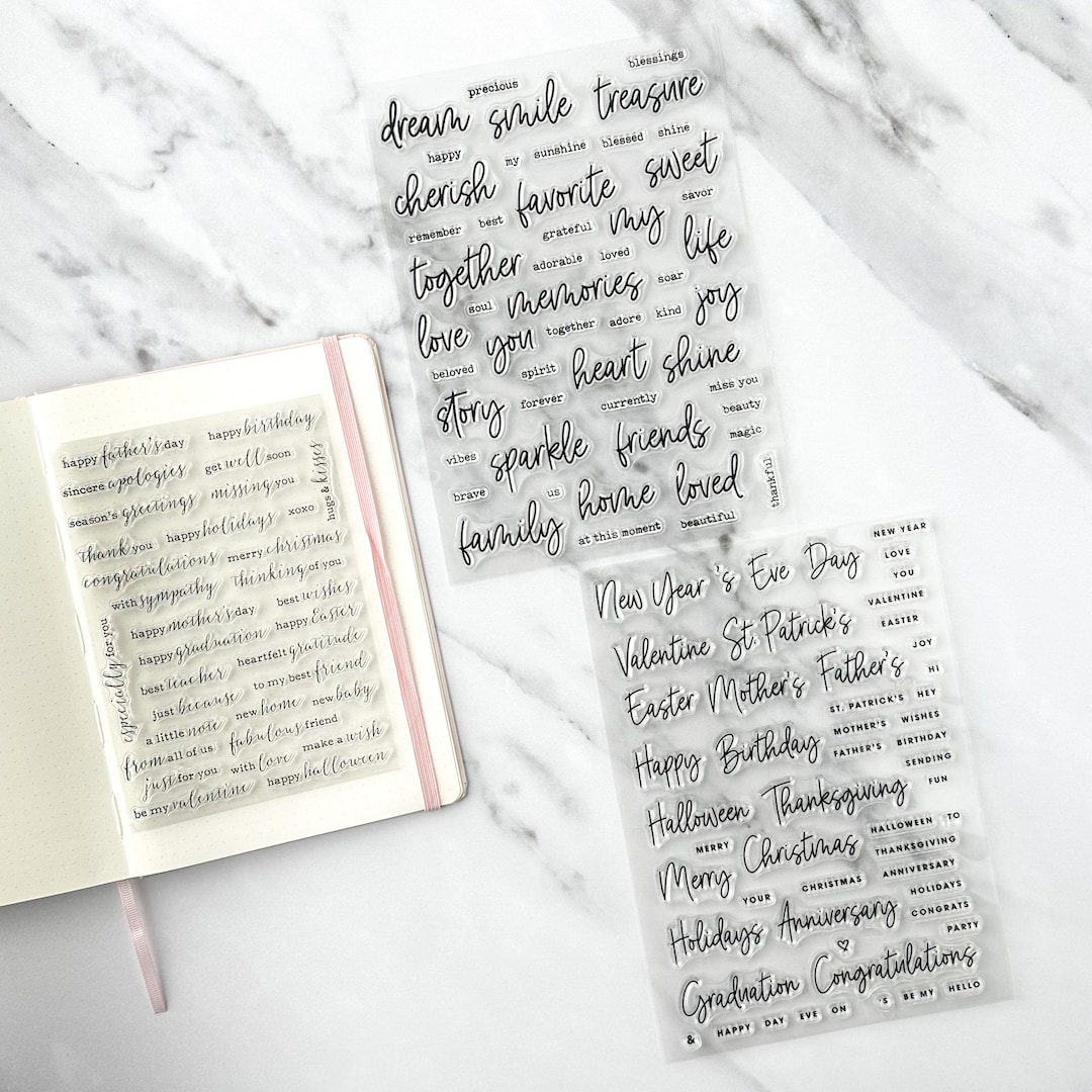 Cursive Holidays Stamp, Script Bujo Phrases Journal Stamps, Planner ...