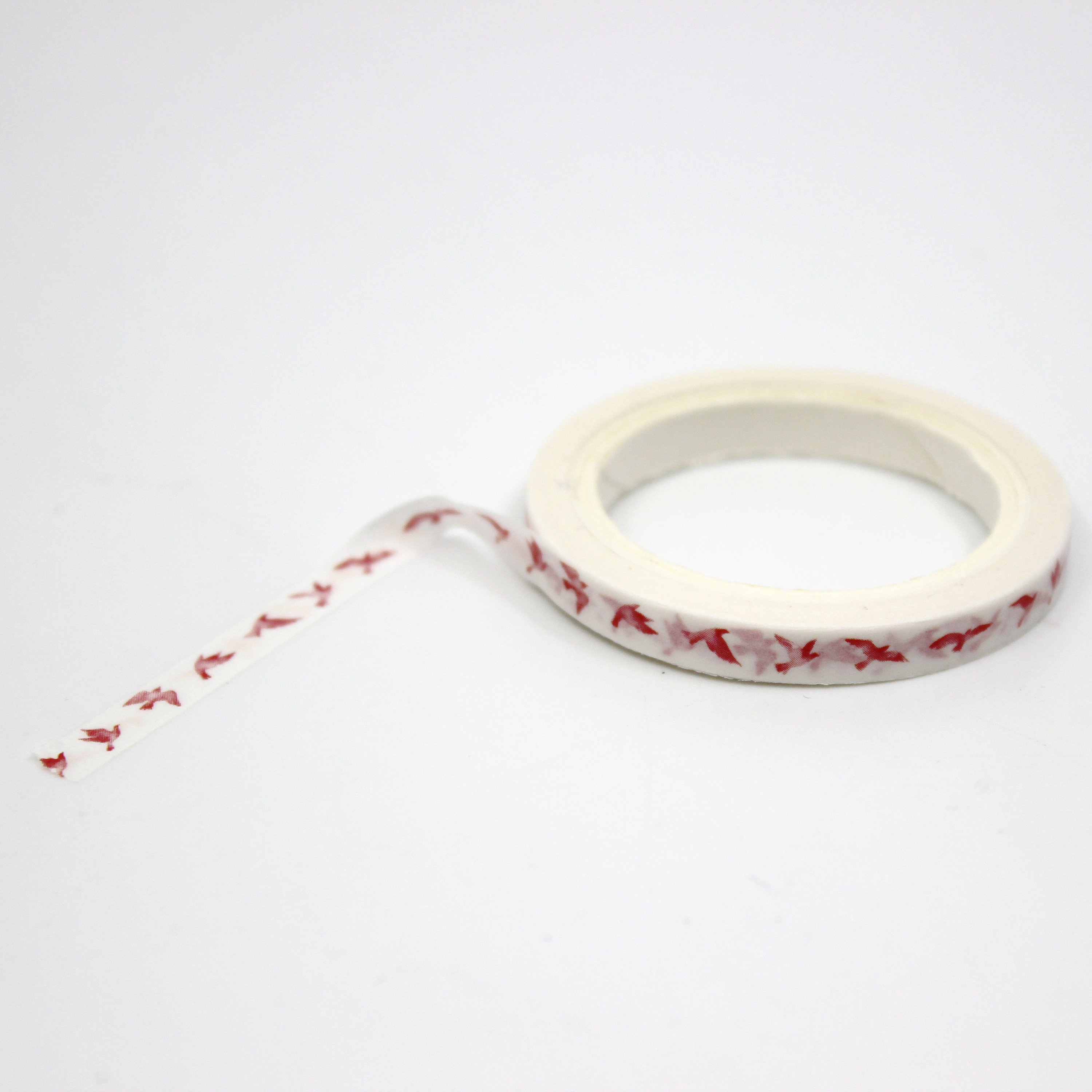 Thin Bird Border Washi Tape, Flying Red Sparrow Pattern Adhesive Paper ...