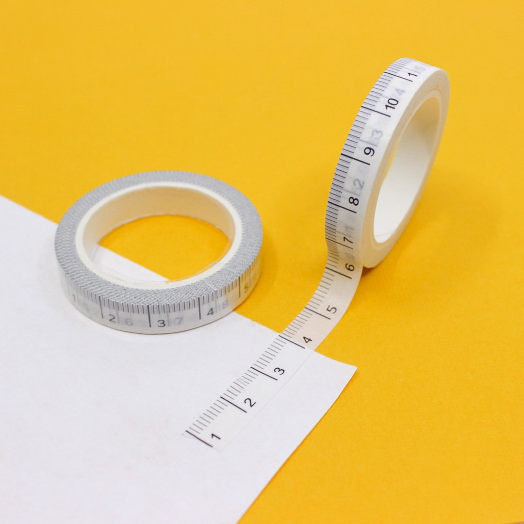 Black and White Tape Measure Pattern Washi Tape, Narrow Measuring Tape ...
