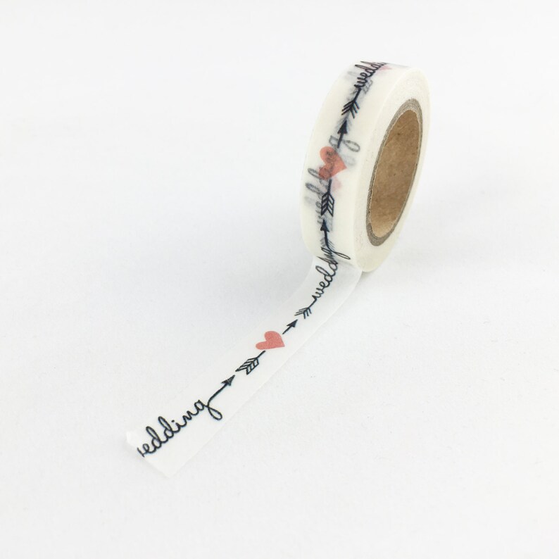 Cursive Wedding Arrow Washi Tape // 10mm // Paper Tape // | Etsy