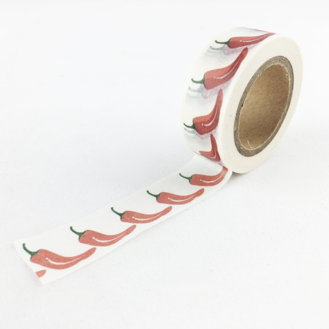 Red Chilli Pepper Pattern Washi Tape // 15mm // Paper Tape // - Etsy