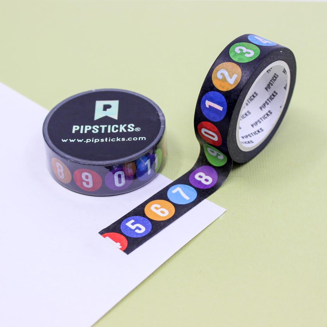 Colorful Number Washi Tape, Next Stop Numbers List Washi, Rainbow Color ...