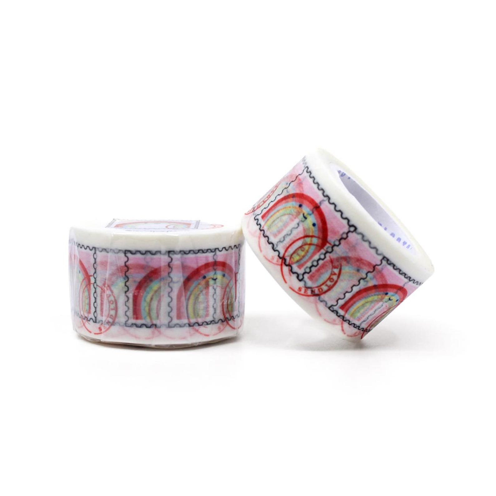 Rainbow Mailing Stamps Washi Tape, Rainbow Paper Tape, Rainbow Stamp ...