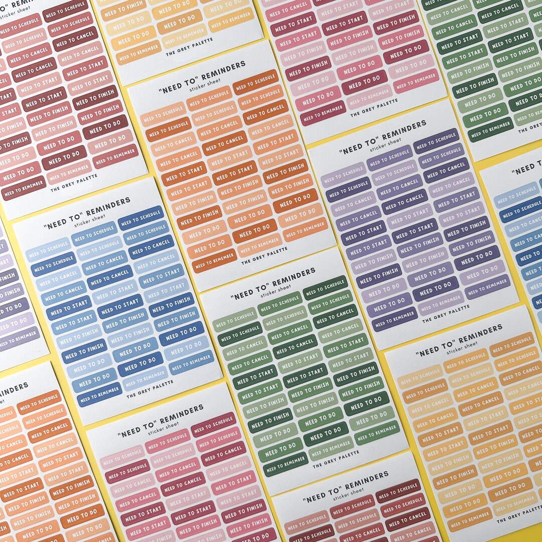 Need to Planner Stickers, Habit Tracker Sticker, Need to Schedule ...