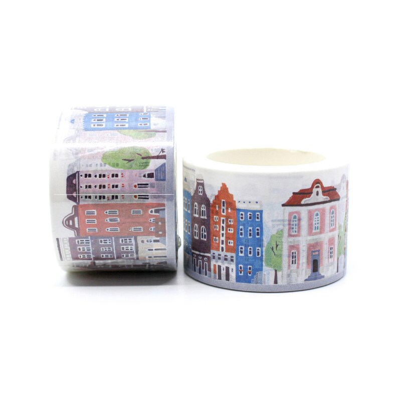 Fun Layers Town House Buildings Pattern Washi Tape Colorful - Etsy