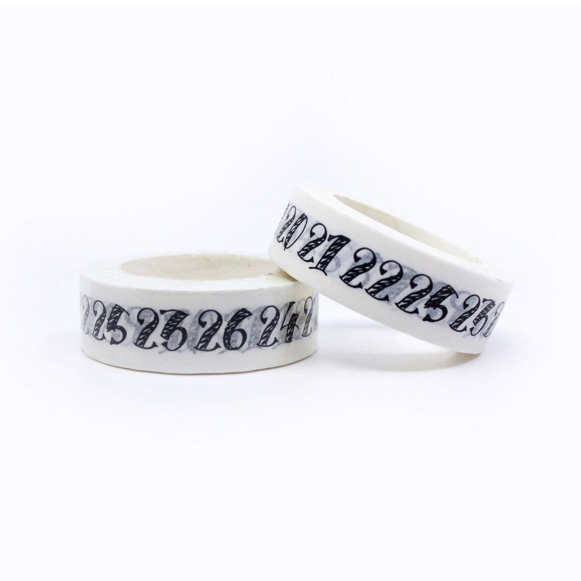 Handwritten Black and White Numbers Washi Tape, Dates Calendar ...