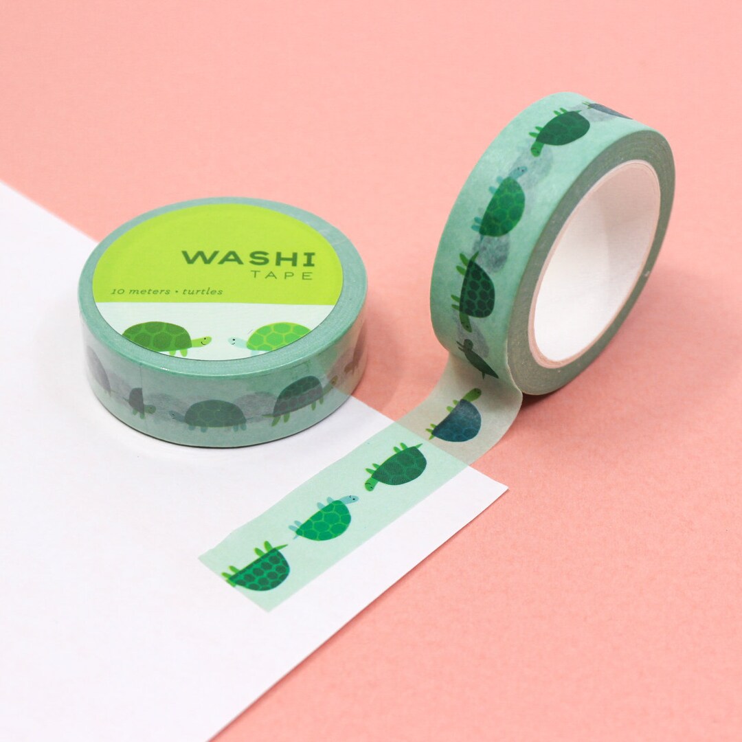 Cute Turtle Washi Tape, Animal Lover Washi, Tortoise Journaling Tapes ...
