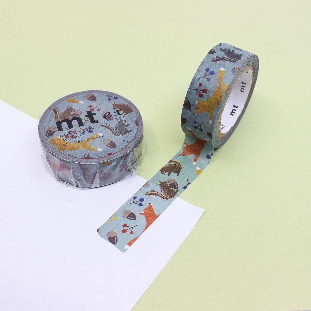 Forest Foxes & Squirrels Washi Tape, Woodland Creatures Tapes, Animal ...