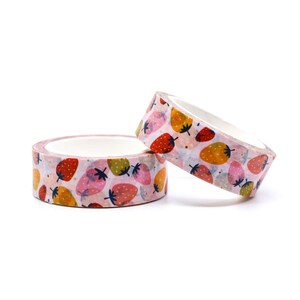 Colorful Strawberries Washi Tape, Cute Strawberry Grocery List Washi ...