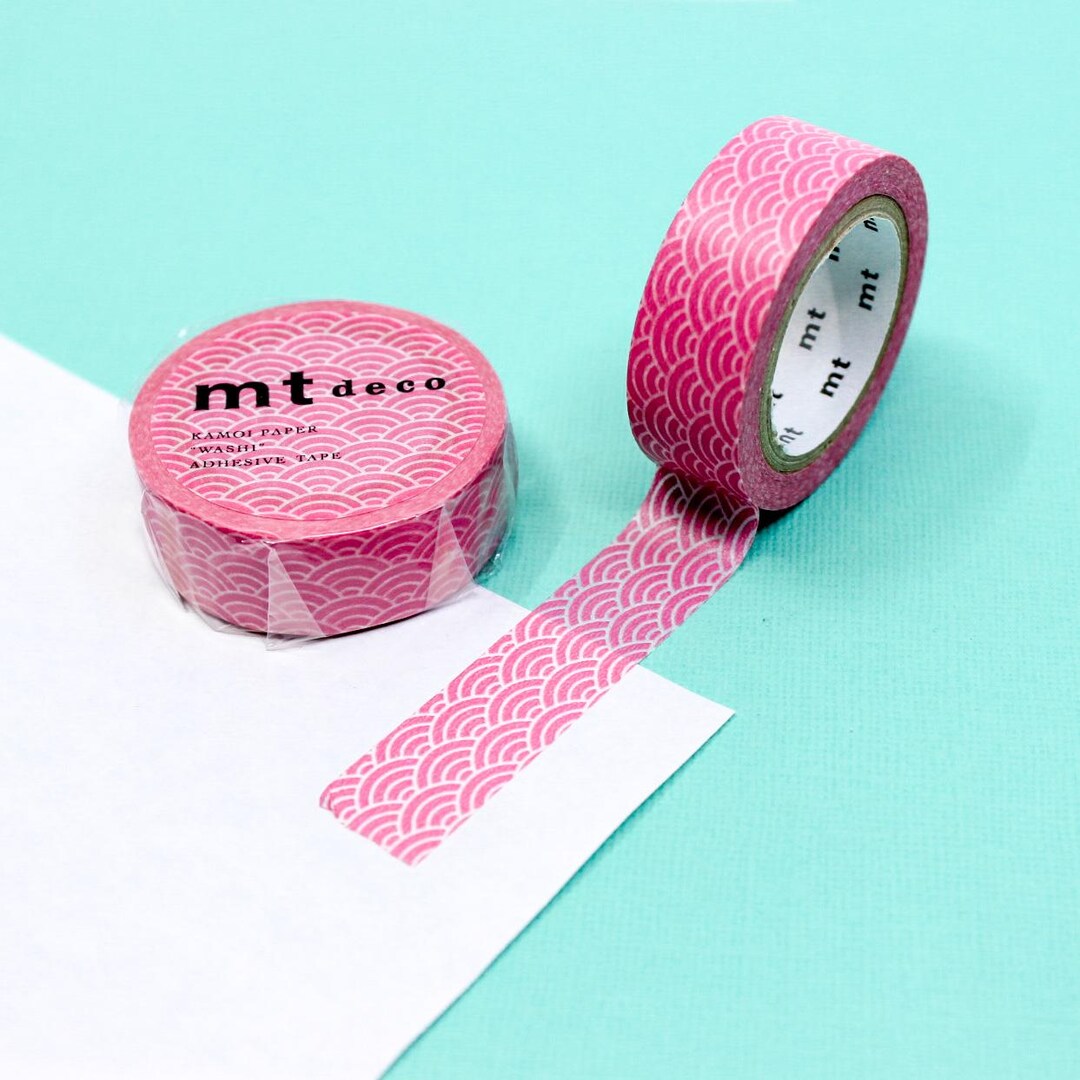 Pink Scalloped Pattern Washi Tape, Decorative Fish Scale Pattern Paper ...