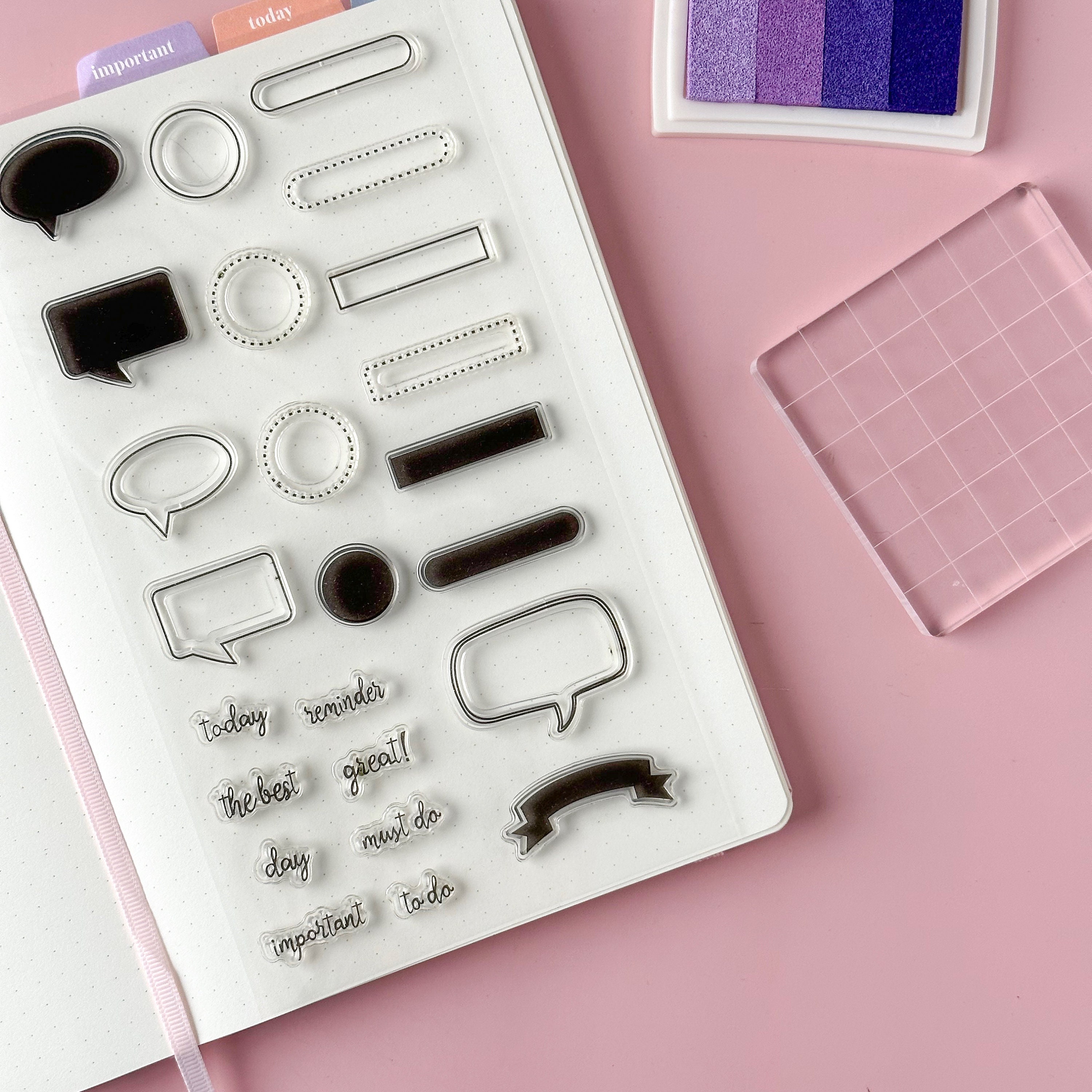 Bullet Planner and Habit Tracker Stamp, Easy Call Out Boxes and Frame ...