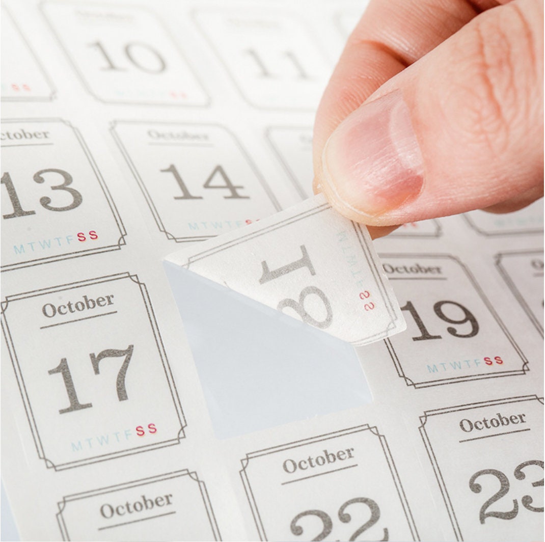 Planner Date Stickers, Monthly Sticker, Bullet Journaling Pre-dated 12 ...