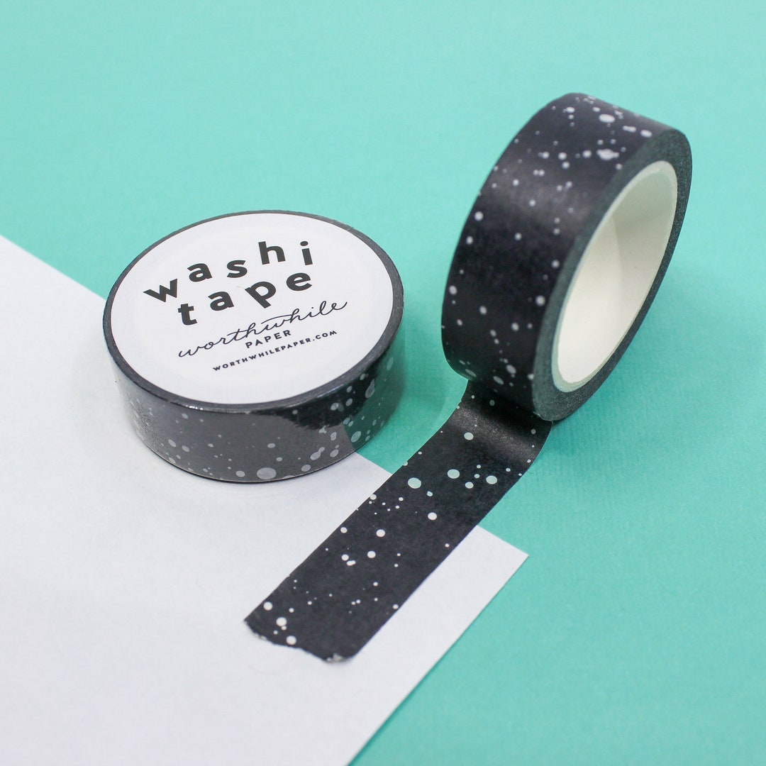 Modern Random Tiny Paint Splash Dot Washi Tape, Black Splatter Paint ...
