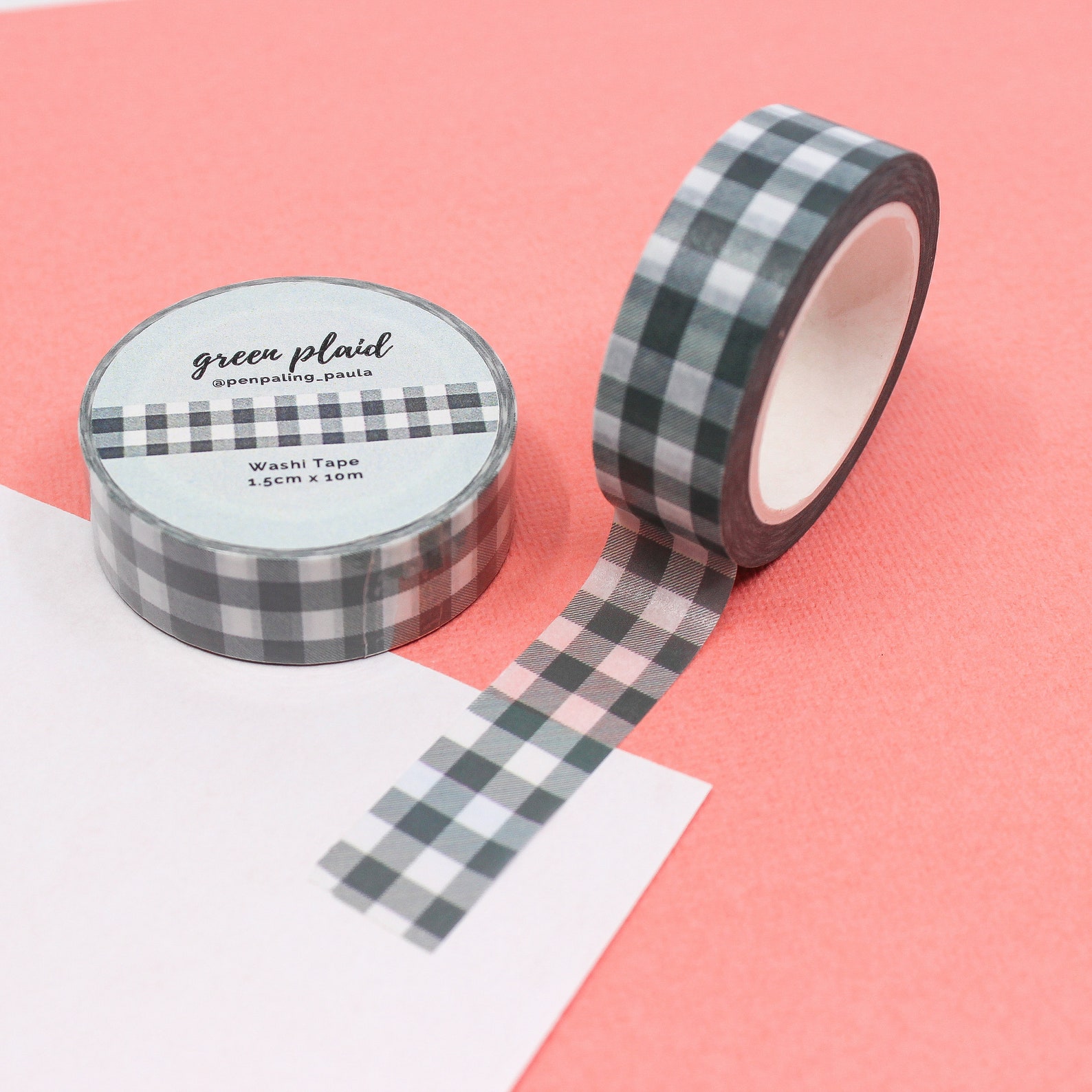 Variety of Plaid Pattern Washi Tapes, Pink Plaid Craft Tape, Blue Plaid ...