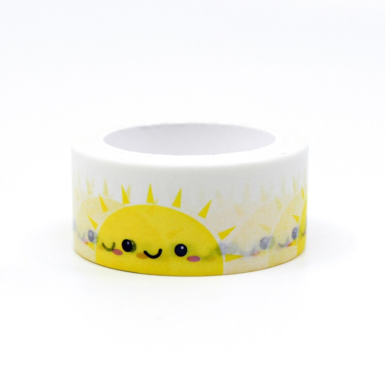 Cute Happy Sunshine Washi Tape Sun Washi Tape Smiling Sun - Etsy
