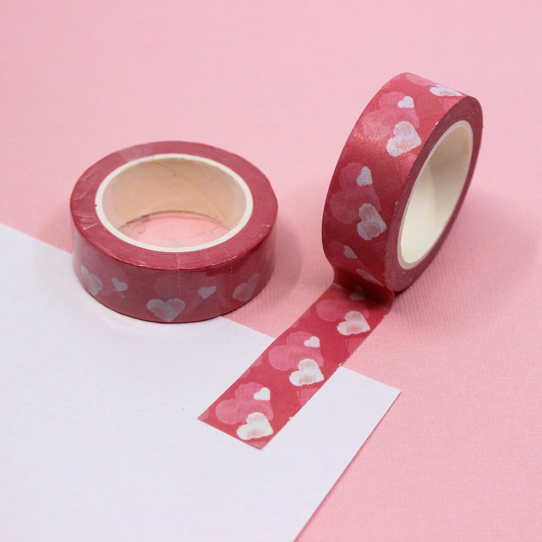Layered Hearts Washi Tape, Pink and Red Hearts Simple Love Theme Craft ...